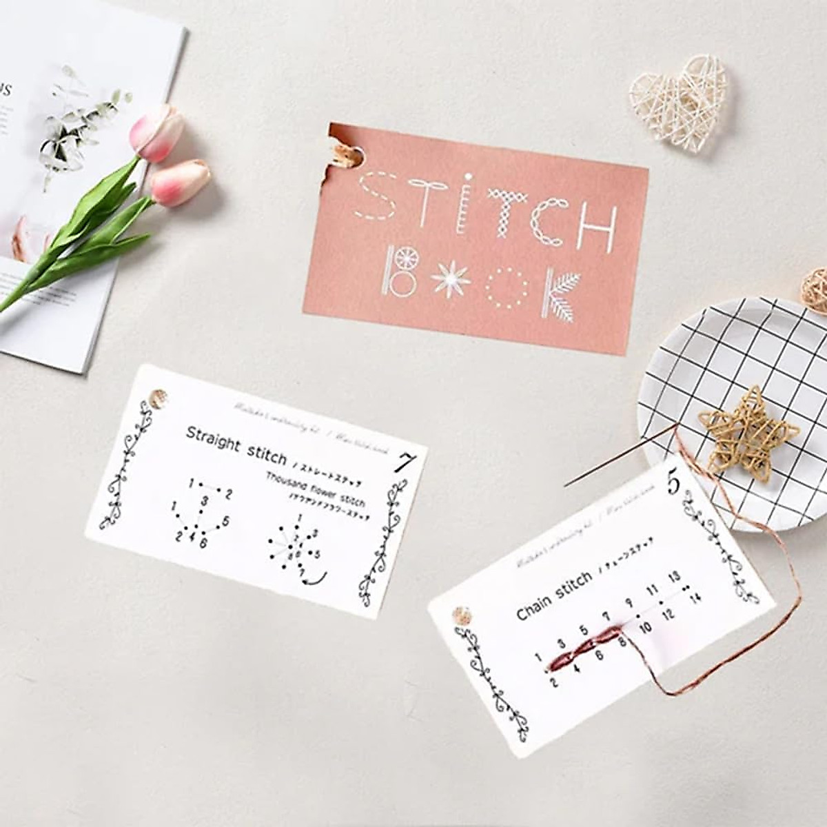 ZANWANXIN Creative Mini Sewing Book, DIY Creative Mini Sewing Card Set, Creative Book Gifts for Embroidery and Sewing Enthusiasts, Embroidery Skills Book, Sewing Clothes Elevate Sewing Skills (3Pcs)