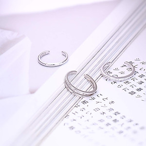 Sllaiss 925 Sterling Silver Toe Rings For Women Hypoallergenic Adjustable Open Cuff Toe Ring Platinum Plating Cubic Zirconia Toe Rings Foot Jewelry