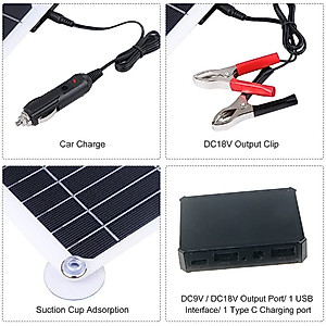 200W 12V Solar Panel Battery Charger Kit Monocrystalline PV Module for Car RV Marine Boat Caravan Off Grid System with 10A-50A Charge Controller+Extension Cable