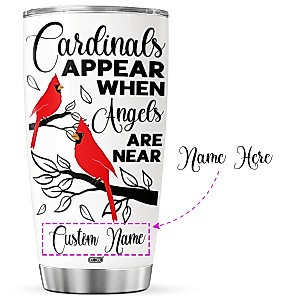CUBICER Personalized Insulated Coffee Tumblers Hot Cold Drinks Religious Travel Cup With Lid Birthday Gifts For Adults Women Christian Cardinal Stainless Steel Double Wall Tumbler