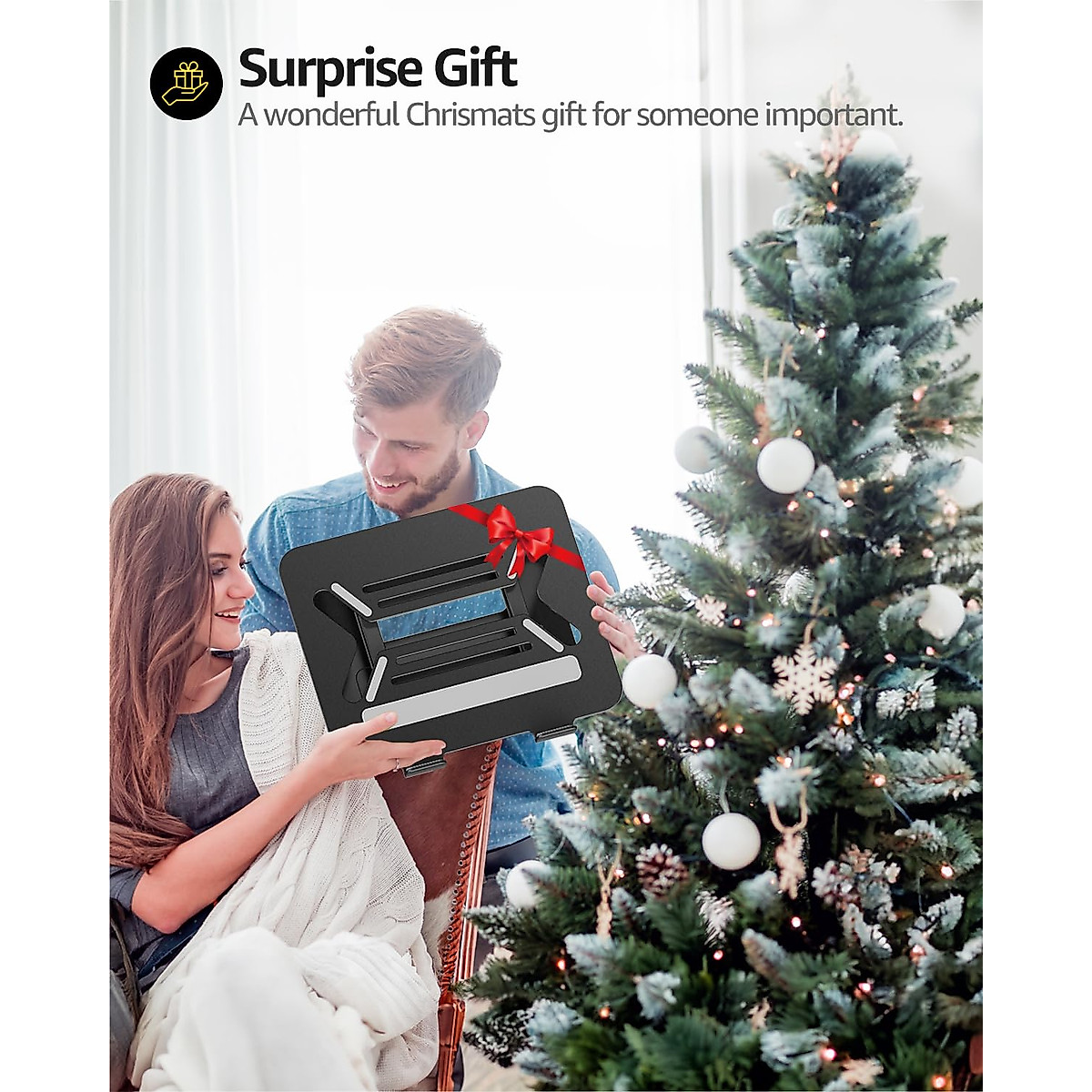 Urmust Adjustable Laptop Stand for Desk Aluminum Computer Stand for Laptop Riser Holder Notebook Stand Compatible with MacBook Air Pro Ultrabook All Laptops 11-17 inch (Black)