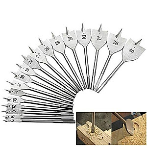 Taladro plano para madera, taladro plano de tres puntos para carpintería, 5 piezas, broca plana de pala de madera de 13 mm, plateado, para taladros eléctricos, taladros recargables