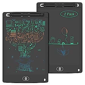 [2 Pack] 8.5 Inch Colourful LCD Writing Tablet, TIQUS Digital Ewriter with Erase Lock Switch, Electronic Graphics Drawing Board, Portable Handwriting Doodle Pad Office Checklist Home Learning Black