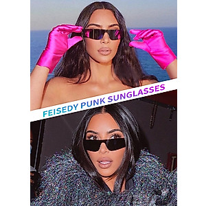 FEISEDY Futuristic Visor Punk Sunglasses Rimless One Piece Goggles Miorred Shades Women Men B2927