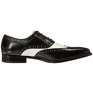 Stacy Adams Men's Tinsley-Wingtip Oxford, Black/White, 15 M US