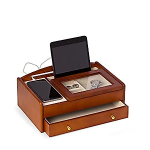 Cherry Wood Valet Box, Brown
