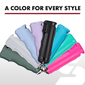 SABRE Pepper Spray with Fast Flip Top, Maximum Police Strength OC Spray, Key Ring for Easy Carry and Fast Access, Finger Grip for More Accurate and Faster Aim, 0.54 fl oz, Secure and Easy to Use