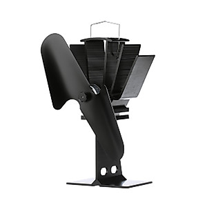 Alcona Heat Powered Wood Stove Fan, 100CFM, 7.9" Blade, Black