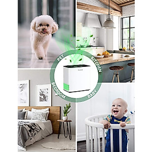 HEPA Air Purifier for Home, Elechomes P1801 Air Cleaner with Auto Mode, Air Quality Sensor, Removes 99.97% Dust Smoke Pet Dander, 22dB Ultra-Quiet, White
