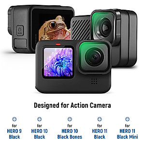 NEEWER 15X Macro Lens Compatible with GoPro Hero 12 Hero 11 Hero 10 Hero 9 8 7 6 Black Action Camera Close Up Filter Anti Reflective Multicoated HD Optical Glass/Aluminum Frame, Not Waterproof, LS-31
