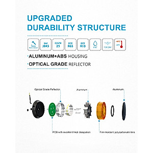 Agrieyes Amber Beacon Light 4.2Inch, Flashing Safety Warning Lights Permanent Mount, LED Emergency Strobe Lights for Vehicles, Caution Hazard Lights for Truck Tractor Golf Carts Snow Plow Postal