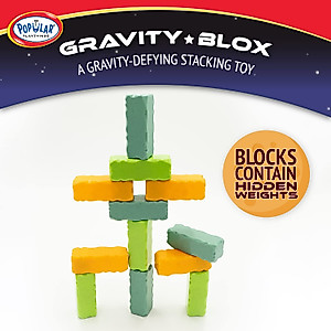 POPULAR PLAYTHINGS Gravity Blox, Weighted Building Block Set Toy for Balancing and Creating