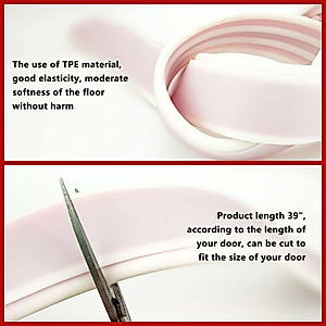 Door Draft Stopper, Cuttable Draft Stopper for Bottom of Door, Strong Adhesive Door Sweeps for Exterior Doors 39” Length (White)