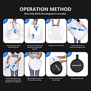 Neewer® 24x24 inch/60x60 cm Photo Studio Shooting Tent Light Cube Diffusion Soft Box Kit with 4 Colors Backdrops (Red Dark Blue Black White) for Photography