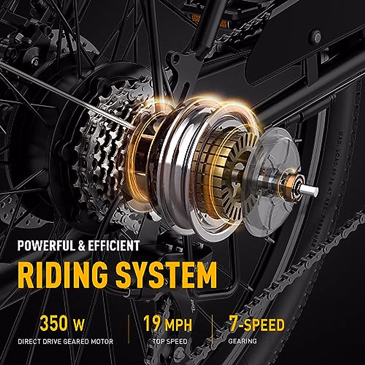 Heybike Cityscape Electric Bike for Adults with 350W Motor Peak 500W, 23mph Max Speed, 26" Electric Commuter Bike with UL Certified 360WH Removable Battery up to 40 Miles,7-Speed and Front Suspension