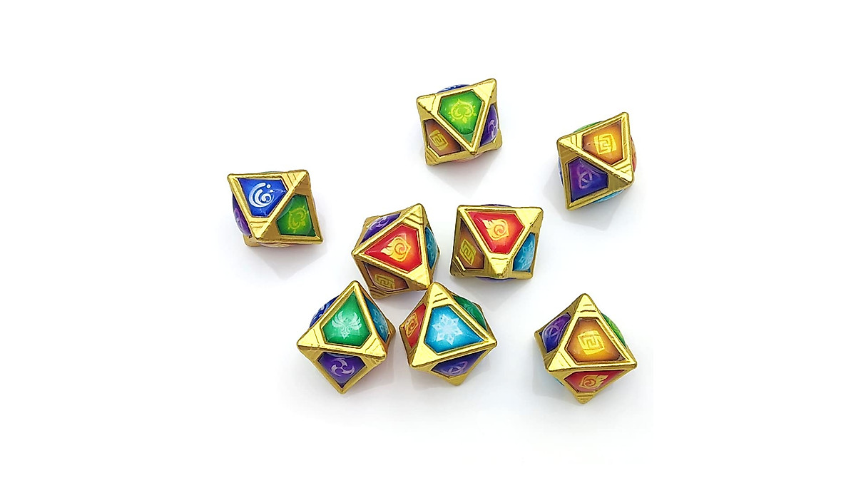 Genius Invokation TCG Dice Set - Handmade 8 Pieces
