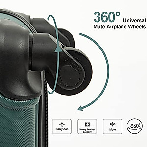 Travelhouse Hardshell Luggage 3 Piece Set Suitcase PP with Spinner Wheels and TSA Lock 20in 24in 28in Women Business and student suitcase Set(Dark Green)