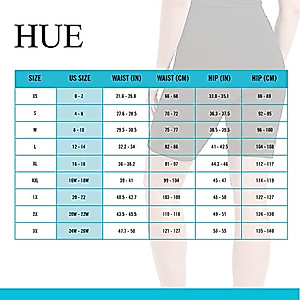Hue Women's High Waist Blackout Cotton Bike Shorts, Assorted Hosiery, Black, Large US