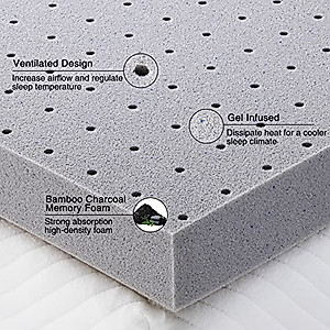 Maxzzz 3 Inch Mattress Topper Full,Gel Memory Foam Mattress Topper Double Bed Topper for Soft & Cooling Sleep, Pressure Relieve, CertiPUR-US Certified