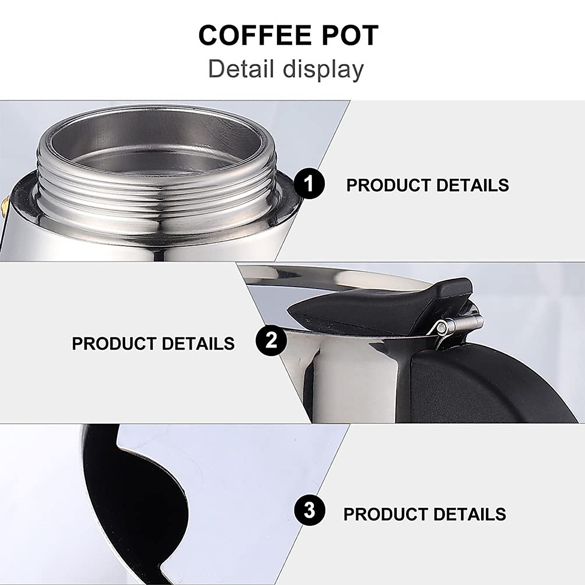 Hemoton 1pc Stainless Steel Pot Stovetop Espresso Maker Stainless Steel Stainless Steel Espresso Maker Stainless Steel Tea Kettle Espresso Coffee Pot Crafting Supplies Concentrate