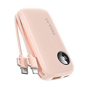 Portable Charger Power Bank 10000mAh Fast Charging PD 20W Portable Phone Charger with Built in Cable, LED Display Battery Pack for iPhone Android Samsung etc