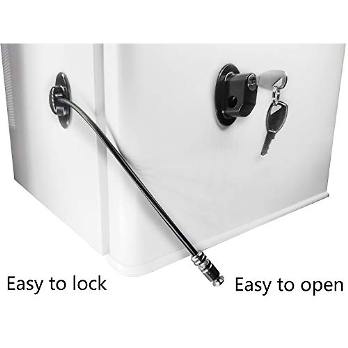 2 Pack Refrigerator Door Locks with 4 Keys, File Drawer Lock, Freezer Door Lock and Child Safety Cabinet Locks by REZIPO Black