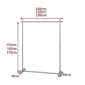 ROLTIN Slim Garment Rails Stainless Steel, Tall Floor Standing Garment Racks Clothes Coat Display Racks Clothing Store Furniture for Small Spaces
