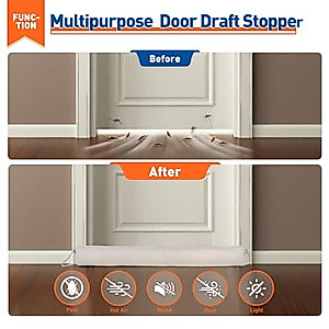 MAGZO Door Draft Stopper 36 Inch-Beige, Under Door Draft Blocker Air Stopper Door Bottom Insulation Snake Draft Stopper