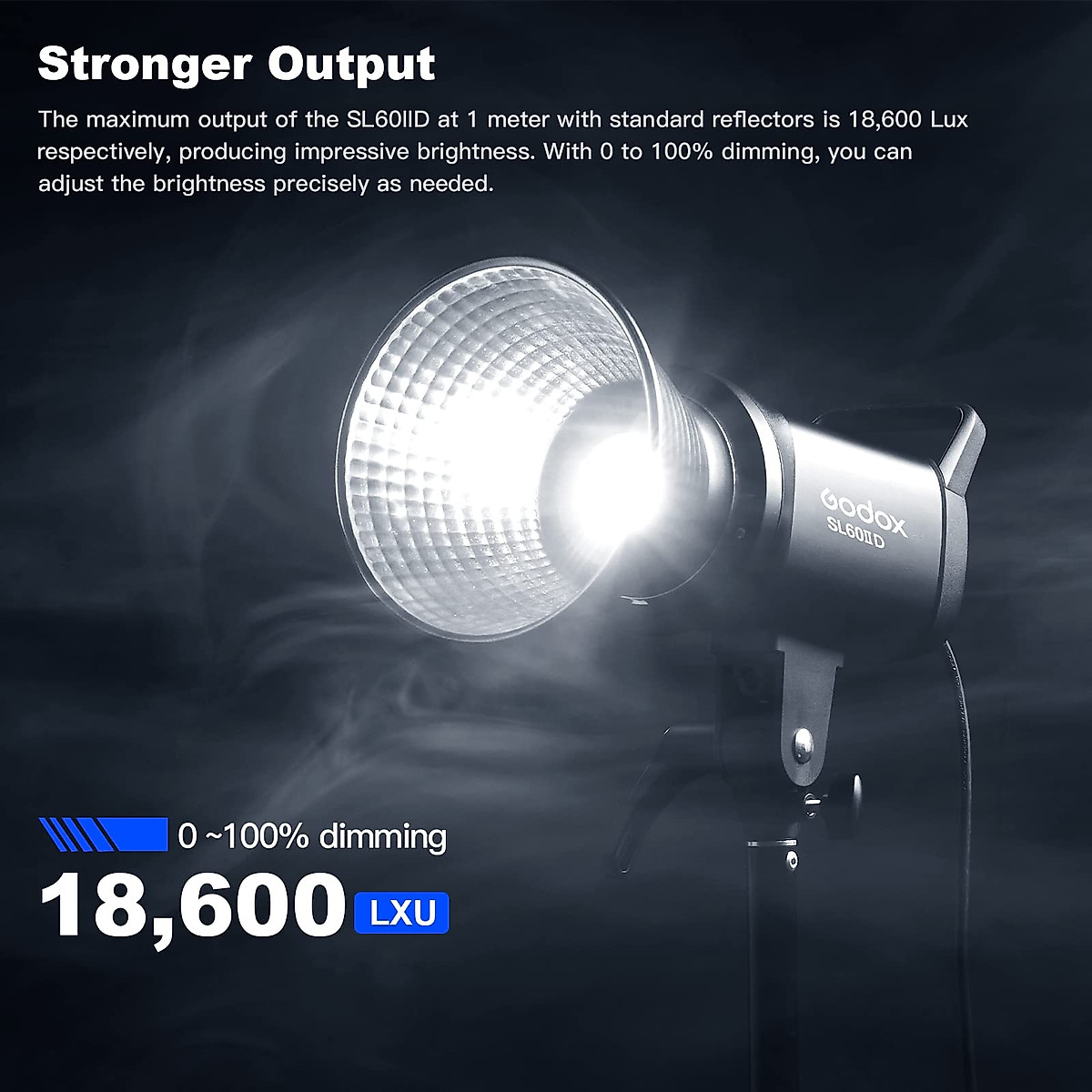 Godox SL60IID LED Video Light,60Ws White 5600K Version Countinuous Output Lighting with Bowens Mount,CRI 96+ TLCI97+,for Video Recording Wedding Product Photo... (3 Pack)