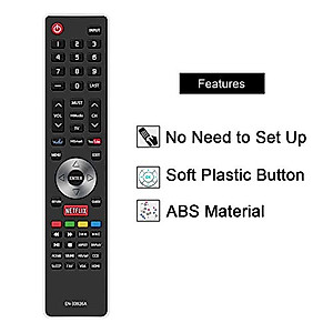 Gvirtue EN-33926A Remote Control Compatible Replacement for Hisense EN33926A TV Remote, Applicable 32K366W 40K366WB 32K20DW 32K20W 40H5 50K610GWN 55K610GWN XV5849 32H5B 40H5B 40K366WN 48H5 50H5B