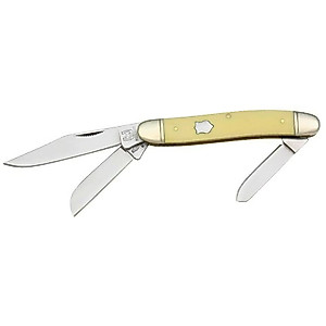 Rough Rider Rr725 Yellow Stockman 3 Blade Folder Open Folding Pocket Knife Outdoor Survival Hunting Knife by Survival Steel