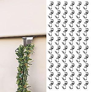 Hulzkon Vinyl Siding Hooks (60 Pack), Heavy Duty No-Hole Hangers Low Profile Design for Vinly Siding Decor, Wreaths, Tools, Lights, Outdoor Stainless Steel Vinyl Siding Clips