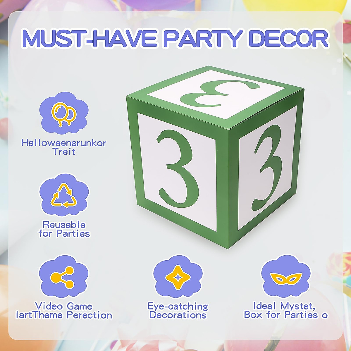 6 Pcs ABC and 123 Friend Street Party Decoration 30 x 30 cm Alphabet Graduation Back to School Party Favor Balloon Box Toy Inspire Birthday Party Decor for School Celebration Shower (ABC and 123)