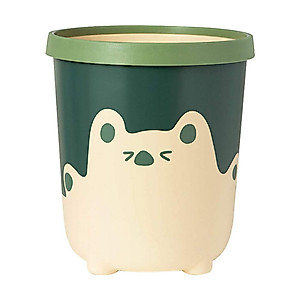 Hemoton 1pc Cartoon Trash Can Plastic Trash Can with Lid Plastic Garbage Bin Plastic Trash Container Kitchen Trash Bin Bathroom Plastic Garbage Can Plastic Pp Small Trash Can Office Mini