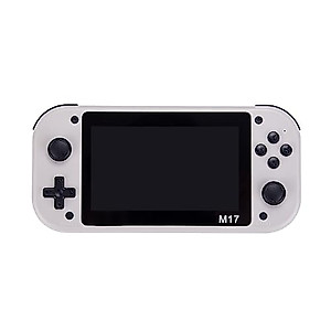 M17 Handheld Retro Game Console 64G with 20000+ Games, Cortex-A7 1.2GHz, 4.3-inch IPS Screen Portable Arcade Rechargeable Games Emulators for Kids and Adults (Silver)