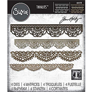 Sizzix, Multi Color, Thinlits Die Set , Crochet by Tim Holtz, 4 Pack, One Size