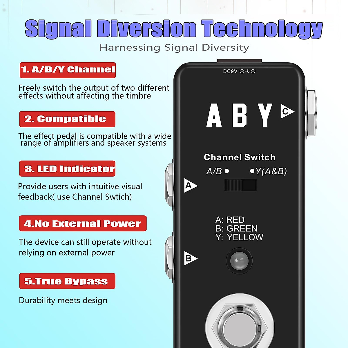 Rowin Vintage ABY Line Guitar Effect Pedal LEF-330