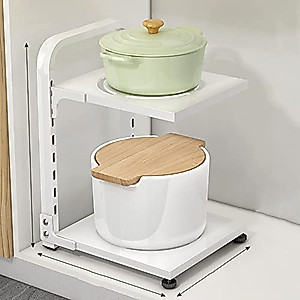 BREWIX Under Sink Organizer, Under Sink Storage Organizer, Under Cabinet Organizer Basket, Multi-Purpose Under Sink Shelf for Bathroom Kitchen, White Shelf (Color : White, Size : 2 Floors)