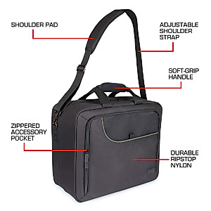 USA GEAR Audio Mixer Case - DJ Mixer Travel Bag with Customizable Interior & Water Resistant Exterior Compatible with Behringer Q1202USB, Mackie ProFX8v2, Yamaha MG10XU & More Mixers - Black