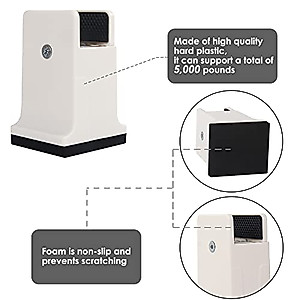 Affogato Bed Risers, Adjustable Furniture Risers with Screw Clamp, 4 Pack Heavy Duty Furniture Risers 3.4 Inch for Chairs, Desk, Cabinet, Sofa, Fit Leg Diameters 0-1.4”, Support Up to 5000lbs (White)