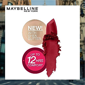 Maybelline Color Sensational Lipstick, Lip Makeup, Matte Finish, Hydrating Lipstick, Nude, Pink, Red, Plum Lip Color, Rich Ruby, 1 Count