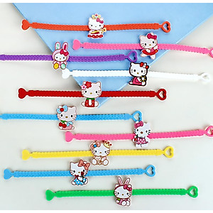 YAOSHUXIAN 15pcs Cartoon Character Bracelets Wristband Bracelets for Birthday Party Supplies Favors Prize Rewards