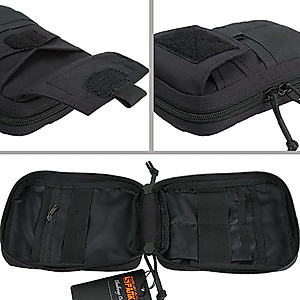 EXCELLENT ELITE SPANKER Molle Admin Pouch Military Utility Tool Pouch EDC Molle Pouchs Gadget Waist Bags (Black)