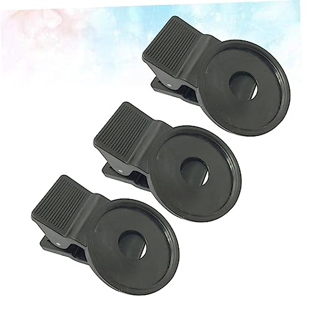 Generic 3pcs Universal Clip Lens 37mm Thread Clip Phone Camera Lens Clip Cellphone Wide Angle Lens Mobile Phone Macro Lens Wide-Angle Lens Cell Phone Telephone Black Phone Lens Clip