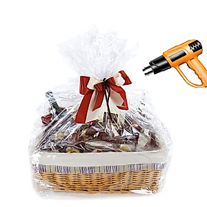 Shrink Wrap Bags for Gift Baskets, 24x30 inches Clear PVC Heat Gift Basket Shrink Bags 20Pack