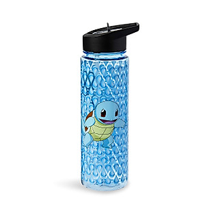 JUST FUNKY Pokemon Squirtle w/Water Droplets Plastic Water Bottle, BPA Free 24 oz Set of 1