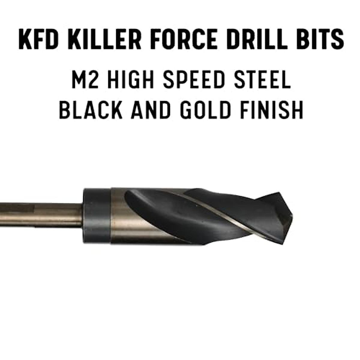 Drill America - KFDRSD3/8X5/8 5/8" Reduced Shank High Speed Steel Black & Gold KFD Drill Bit with 3/8" Shank, KFD Series