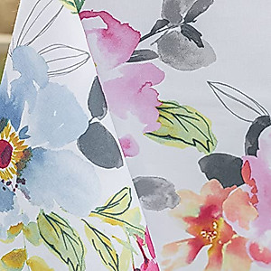 Benson Mills Spillproof Floral Spring/Summer Fabric Outdoor Tablecloth with Umbrella Hole, Zippered Table Cloth for Round Tables, Picnic/Patio (Harper, 70" Round with Umbrella Hole)