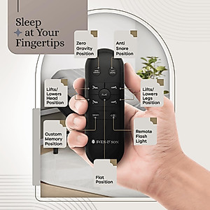 Sven & Son Essential Adjustable Bed Base (Frame) + 12 inch Memory Foam Matt (Medium), Easy Assembly, Head and Foot Lift, Memory Positions, Zero Gravity, Wireless Remote - Twin XL