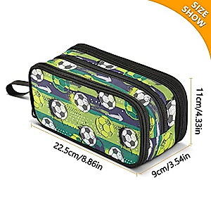 Soccer Ball Pencil Case Large Big Capacity Pencil Bag for Girls Boys Pen Bag Holder Pouch Makeup Case for College Students School Office